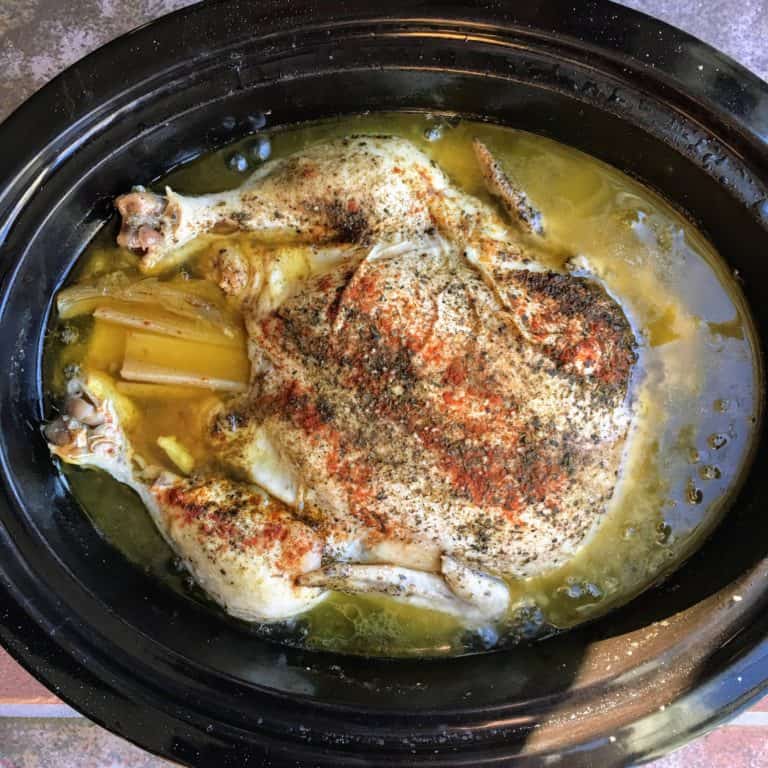 Slow Cooker Whole Chicken Recipe for Super Tender Meat - Juggling with ...