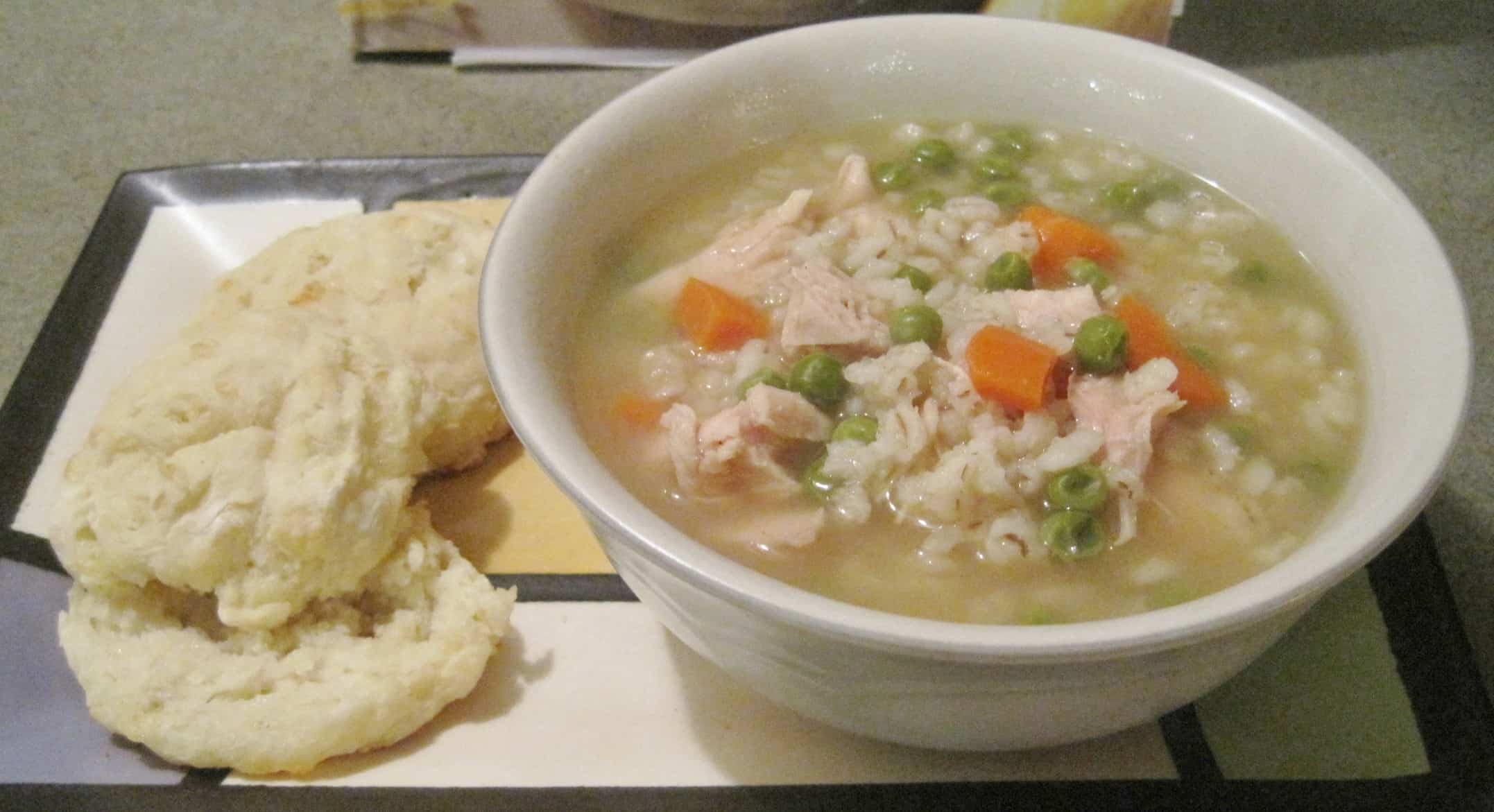 Chicken and Barley Soup with Buttermilk Cheddar Biscuits - Juggling ...
