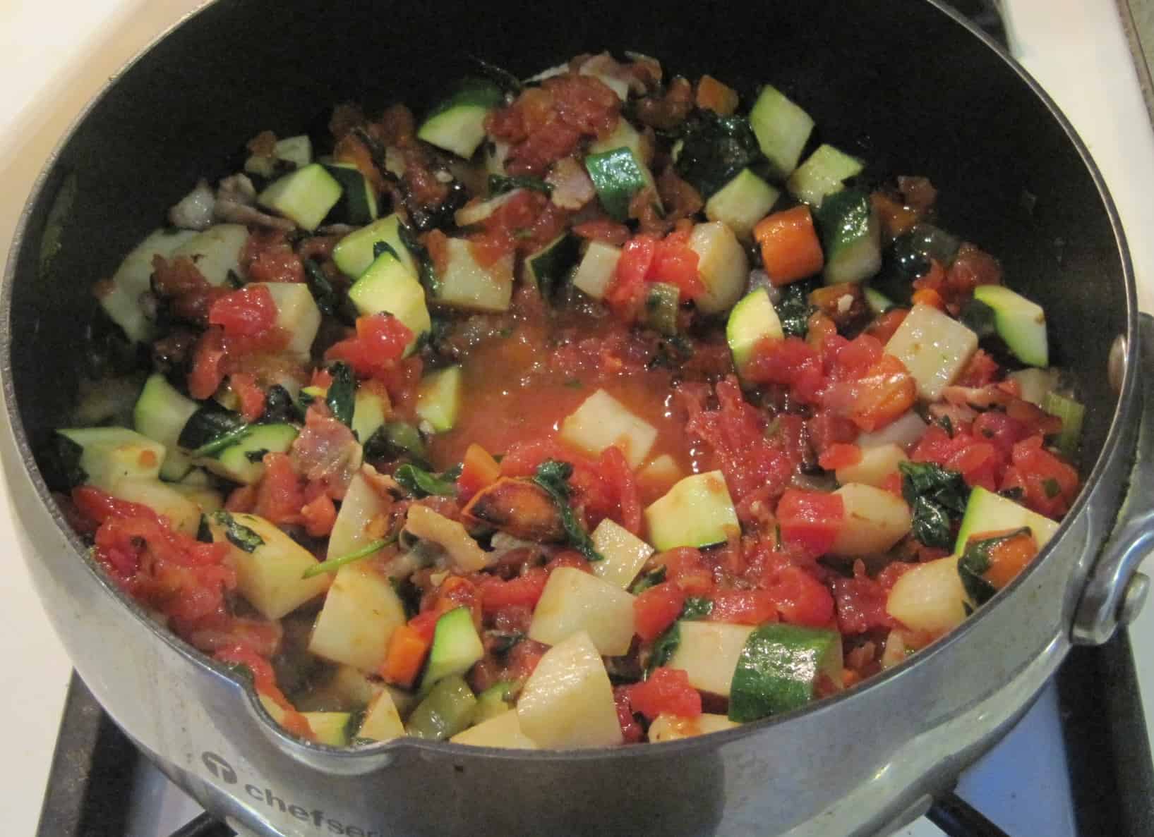Hearty Minestrone with Grilled Cheese Croutons - Juggling with Julia